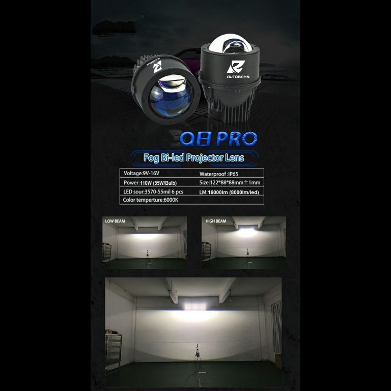 AUTOBAHN Tri Colour Projector Fog Bi LED Q8 Pro 110W New