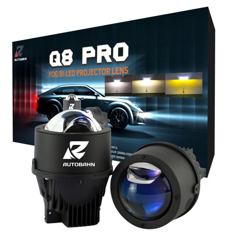 AUTOBAHN Tri Colour Projector Fog Bi LED Q8 Pro 110W New