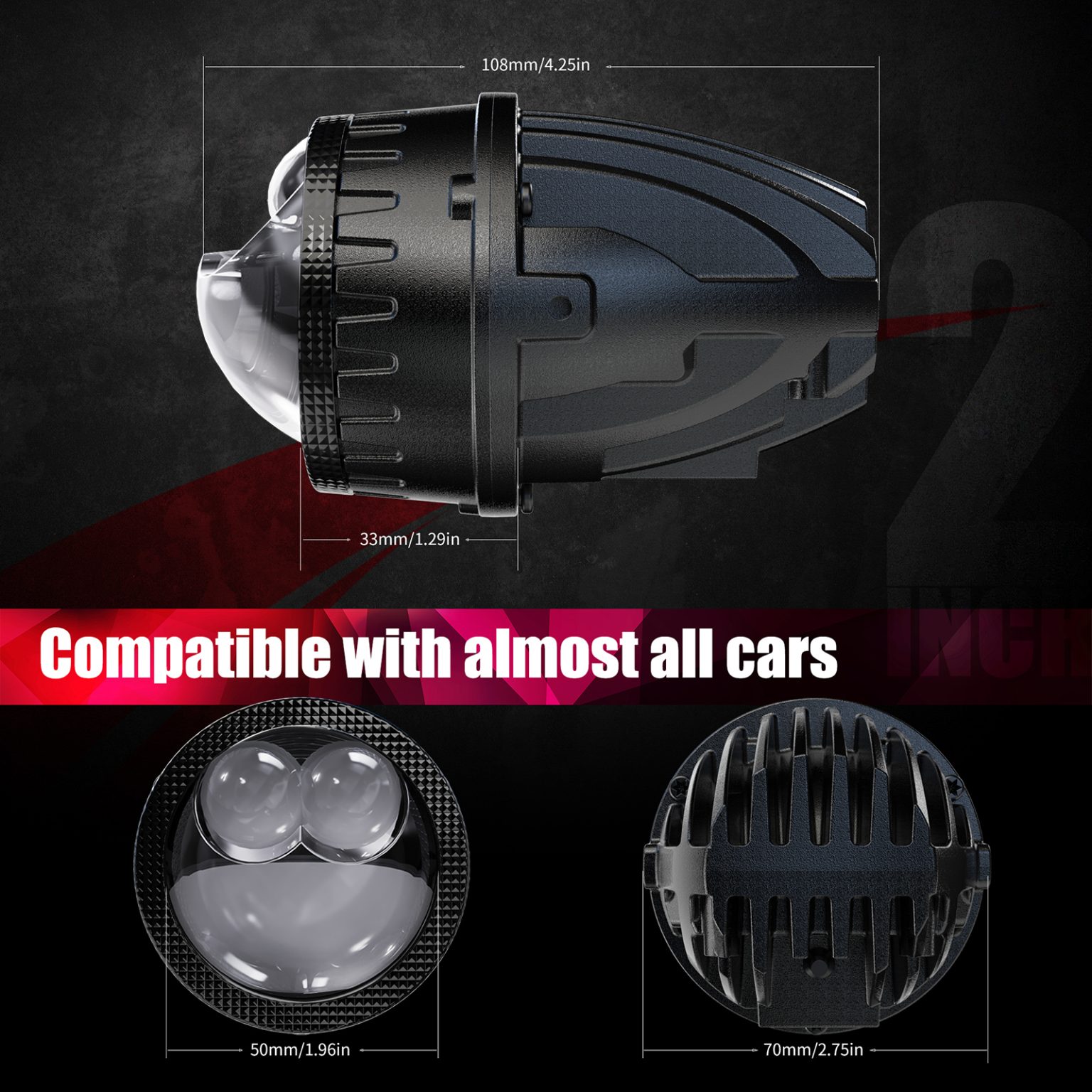 Buy AUTOBAHN 2 inch Tri Colour Fog Projector 120W 18000LM