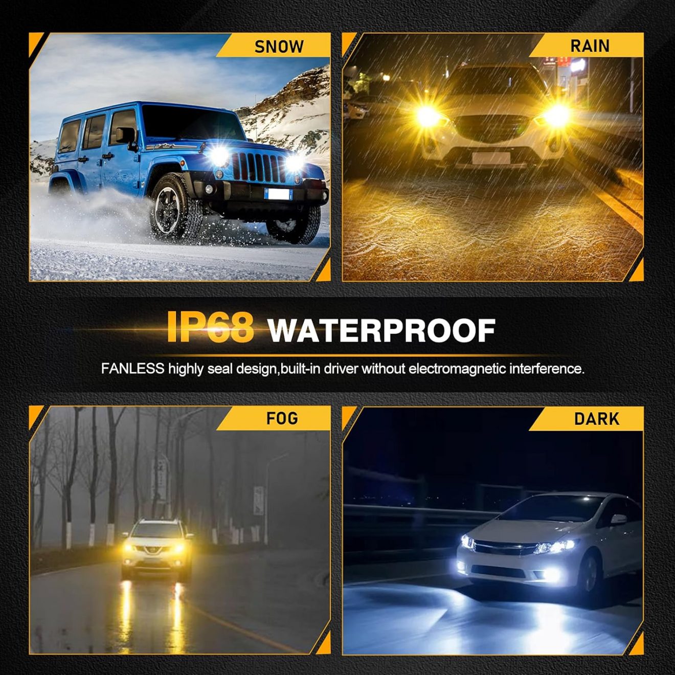 AUTOBAHN Tri Colour LED headlight 140W 24000LM New